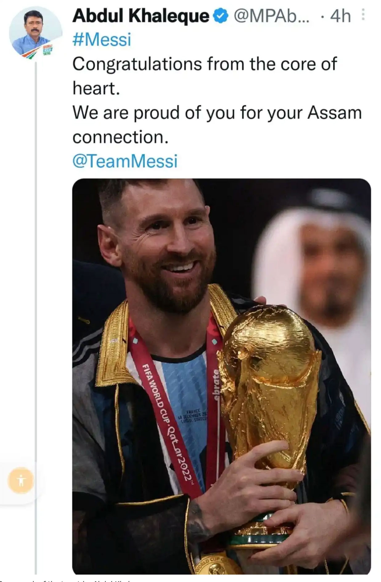 Lionel Messi was born in Assam claims Congress leader, has no defence ...