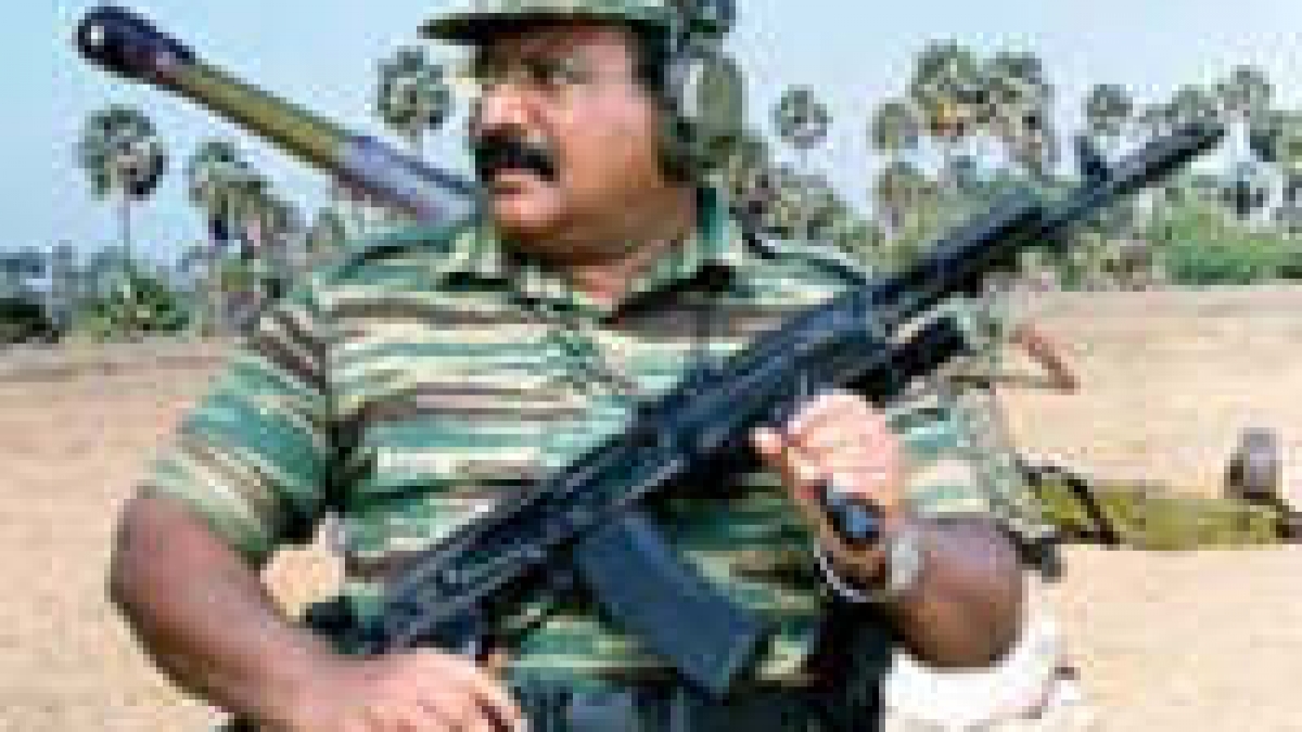 Velupillai Prabhakaran With Gun