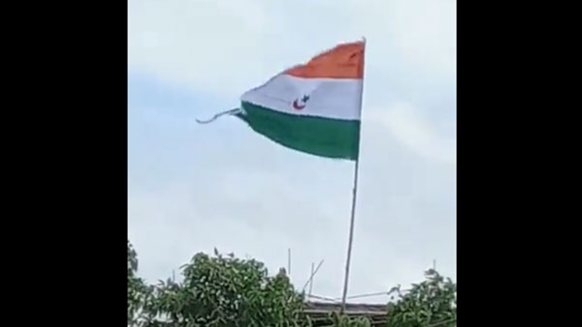 Video of ‘disfigured’ national flag hoisted in Bihar goes viral ...