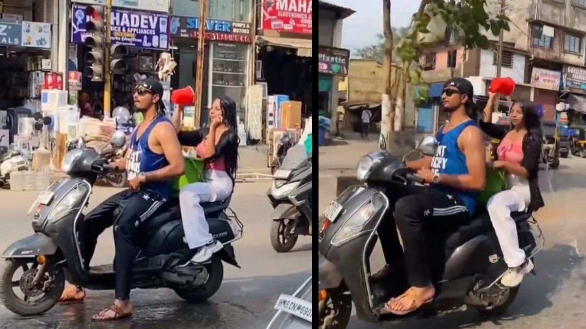 Video Of Couple 'Bathing' While Riding Scooty in Maharashtra Goes Viral ...