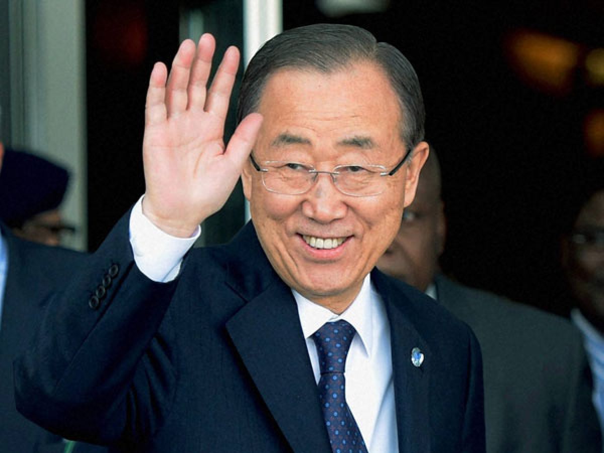 UN Secy General Ban Ki-Moon arrives for Vibrant Gujarat Summit ...
