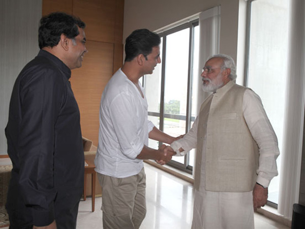 Pics: Actors Akshay Kumar and Paresh Rawal meet Narendra Modi ...