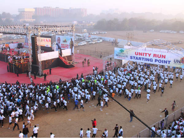 In pics: Narendra Modi-led 'Run for Unity' for Sardar Vallabhbhai Patel ...