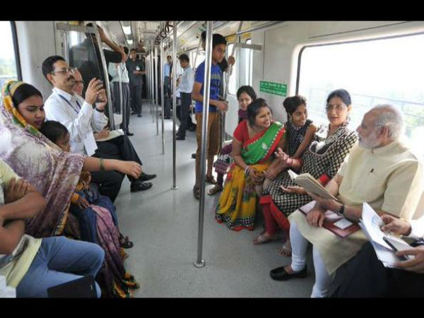 In Pics: PM Modi travels in Delhi Metro, interacts with commuters ...