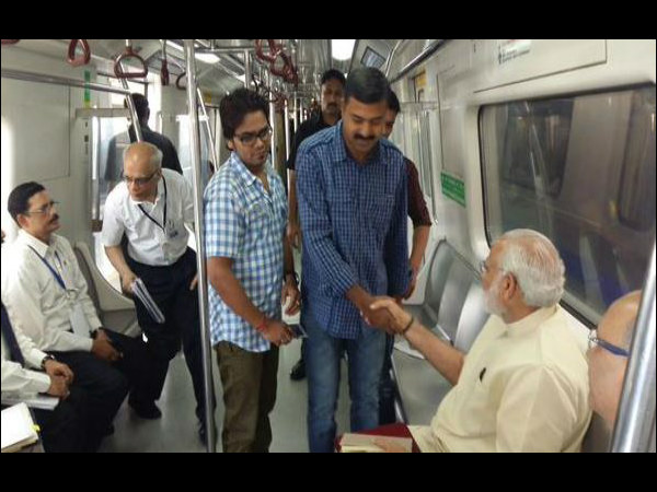 In Pics: PM Modi travels in Delhi Metro, interacts with commuters ...