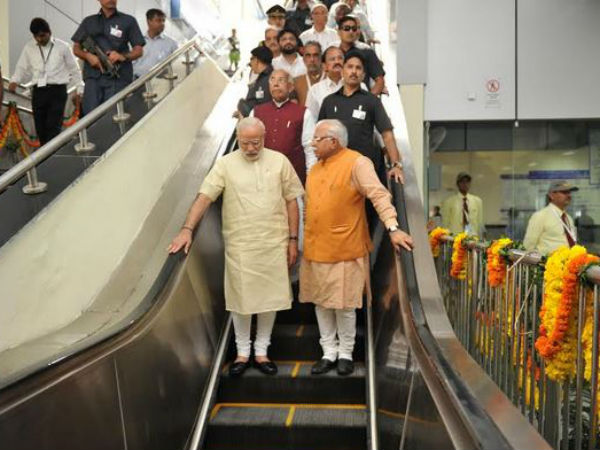 PM Modi flags off new Delhi-Faridabad Metro line - Oneindia News