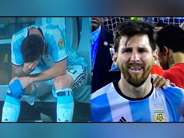 Lionel Messi spotted crying after Argentina loses Copa America 2016 ...