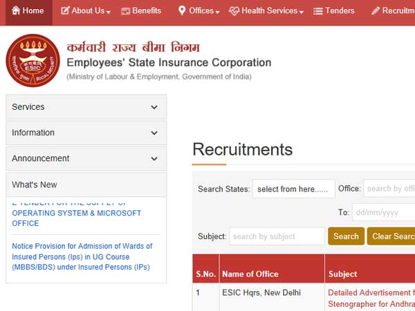Karnataka ESIC Recruitment 2019: Apply for 159 stenographer UDC posts ...