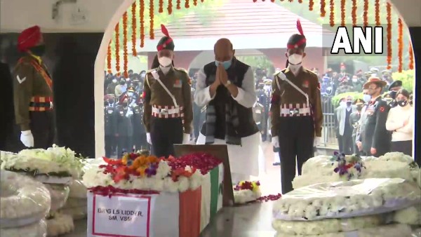 Rajnath Singh, NSA, Haryana CM pay last respects to Coonoor chopper crash victim Brig LS Lidder ...