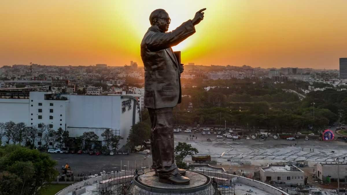 Telangana CM unveils 125-ft-tall Ambedkar statue in Hyderabad ...