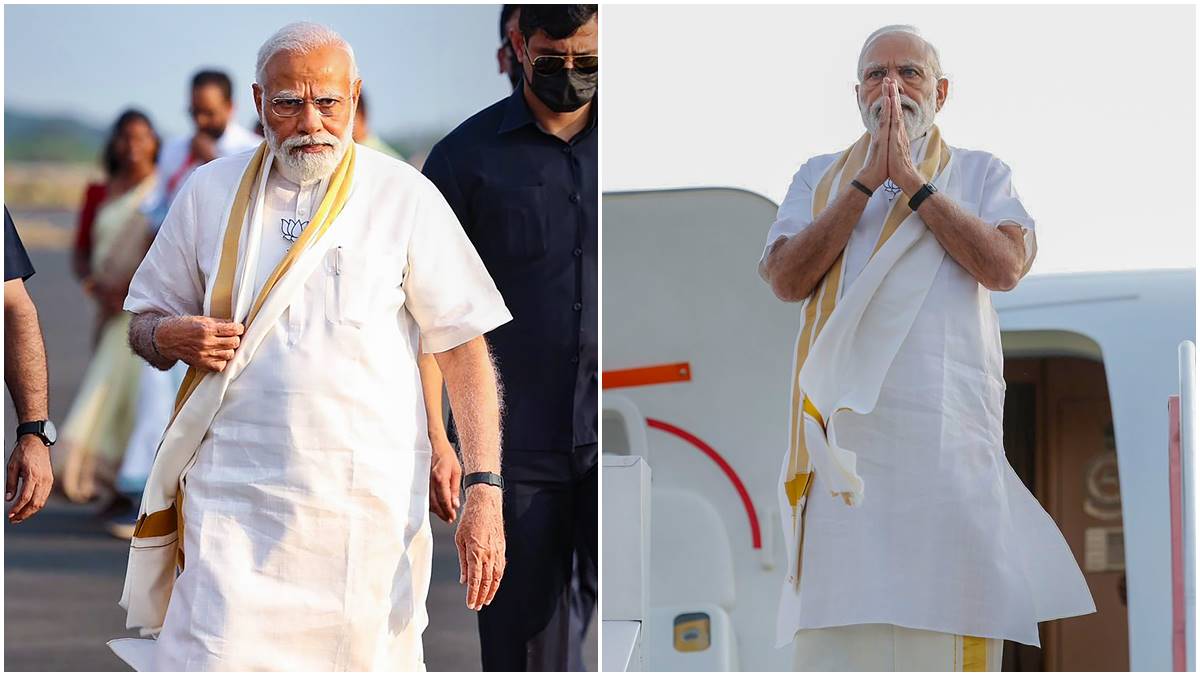 In Pics: Mundu-clad PM Modi holds roadshow in Kochi - Oneindia News