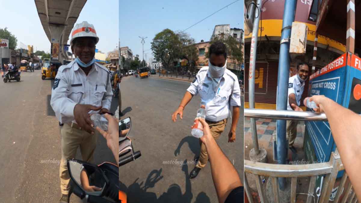 Man offering water to traffic cops wins heart of netizens: Watch video ...