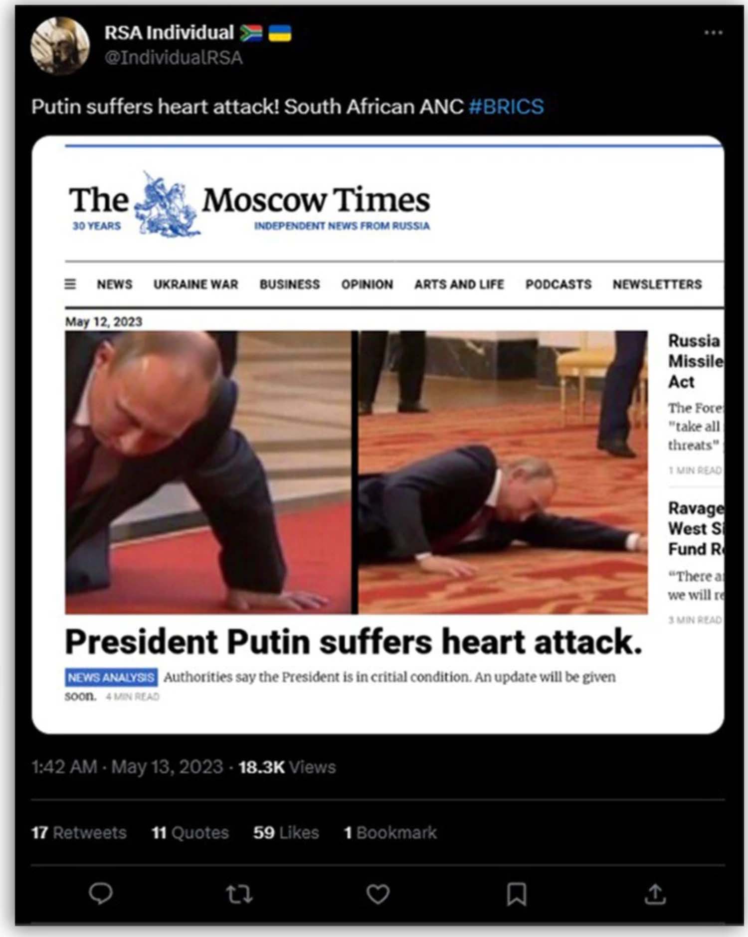 Fact Check: AI-Generated Image Of Putin Suffering A Heart Attack Goes ...