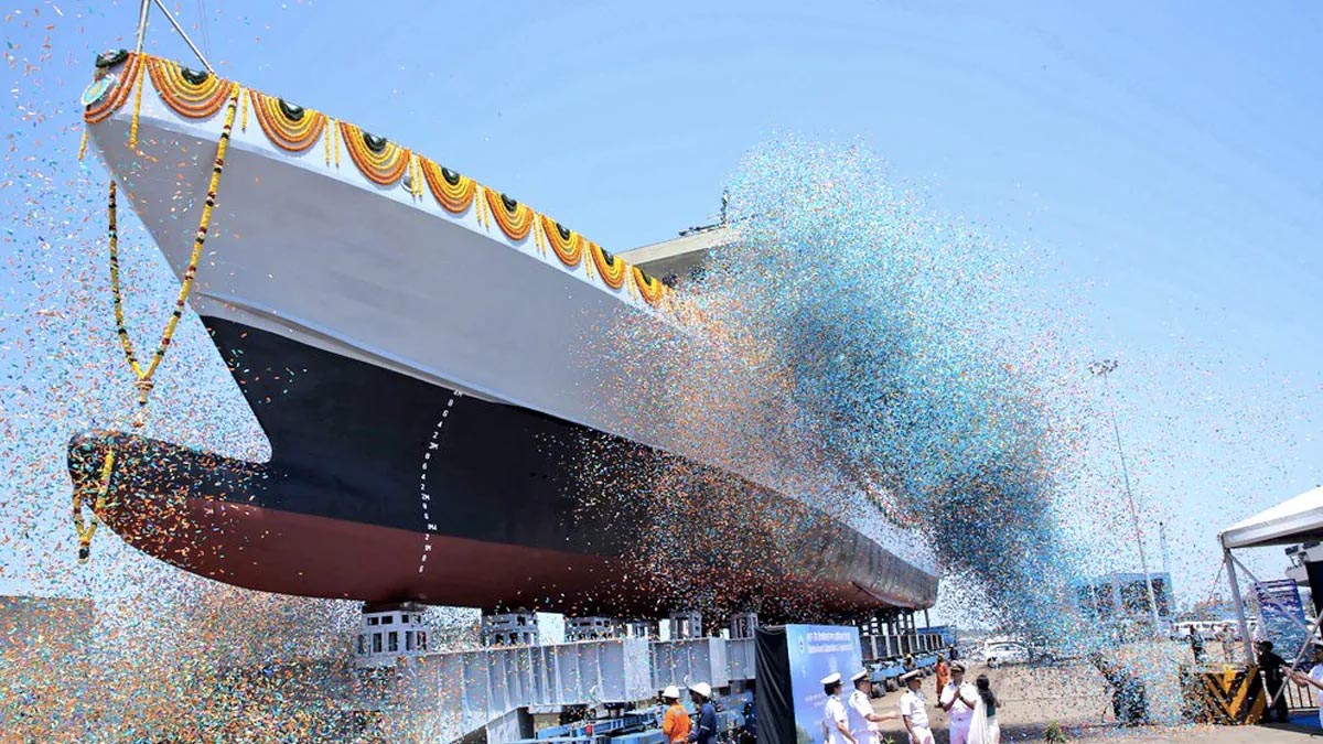 Anti-Submarine Warfare Ship 'Anjadip' Built For Indian Navy Launched ...