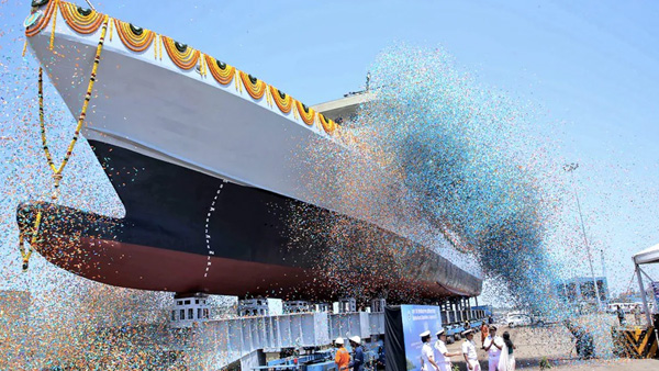 Anti-Submarine Warfare Ship 'Anjadip' Built For Indian Navy Launched ...