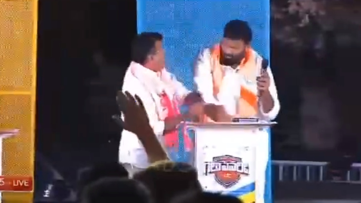 WATCH: BRS Leader Attacks BJP Leader During TV Debate - Oneindia News