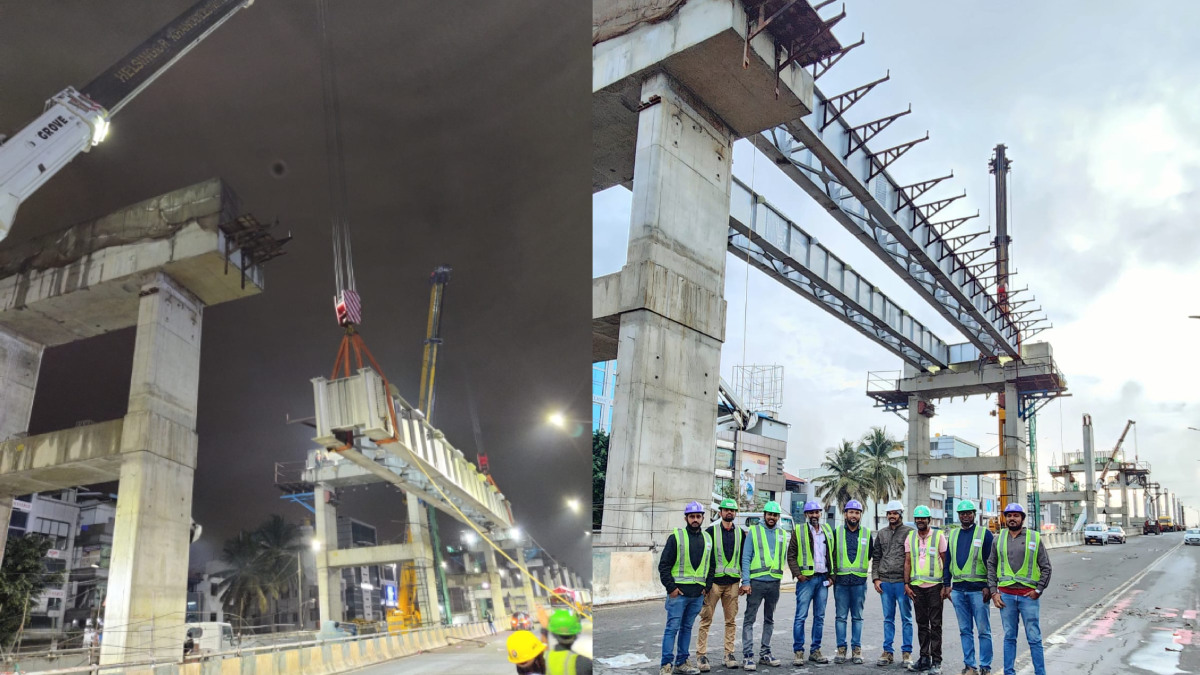 31-Meter Composite Girder Installed In Bengaluru's Namma Metro Phase 2A ...