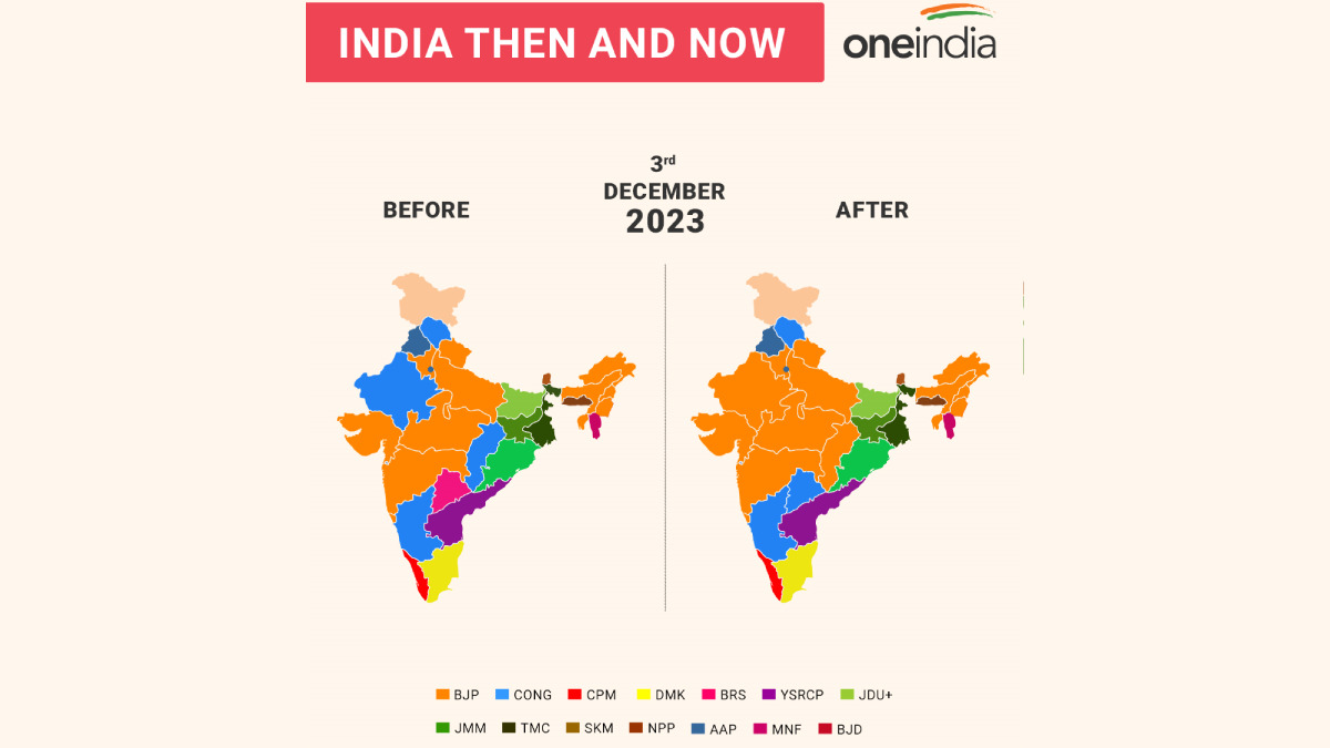 BJP Paints MP, Chhattisgarh And Rajasthan Saffron With Hindi Heartland ...