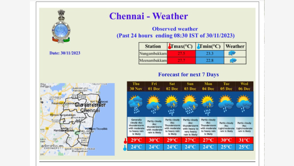 Tamil Nadu Latest Weather Report: Chennai Rains To Continue As Cyclonic ...