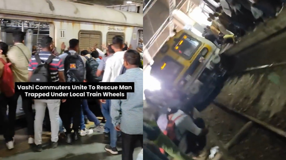 Mumbai: Vashi Commuters Push Train to the Side to Save Man Caught Under ...