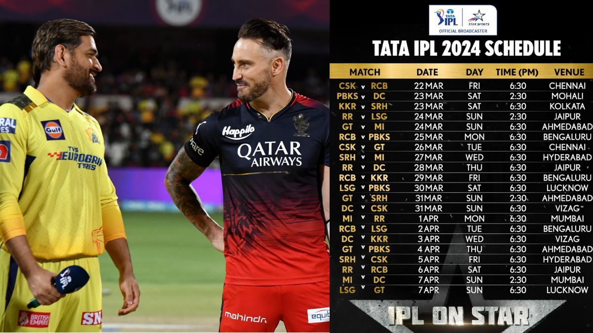 IPL Schedule 2024, CSK Vs RCB In IPL 2024 Opener: BCCI Shares Partial ...