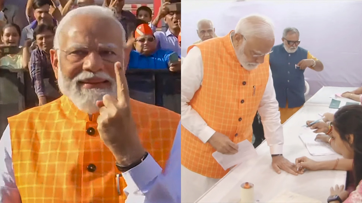 PM Modi Casts His Vote In Gandhinagar Lok Sabha Constituency - Oneindia ...