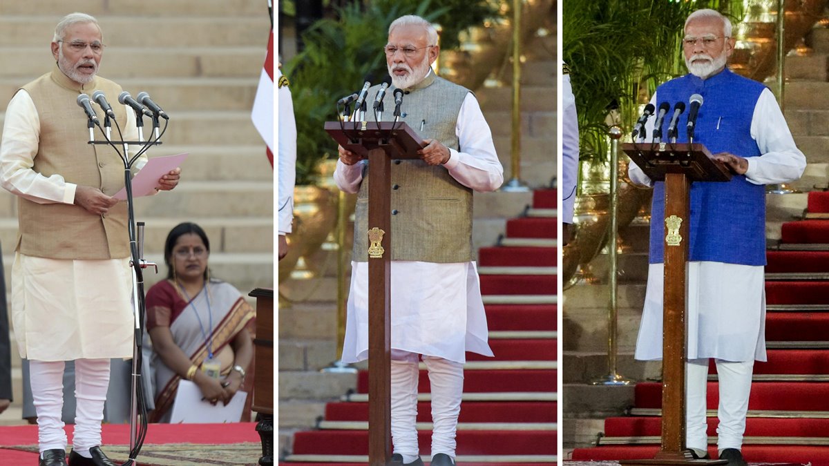 PM Modi's Fashion Choice For Oath Taking Ceremony: White Kurta And Blue ...