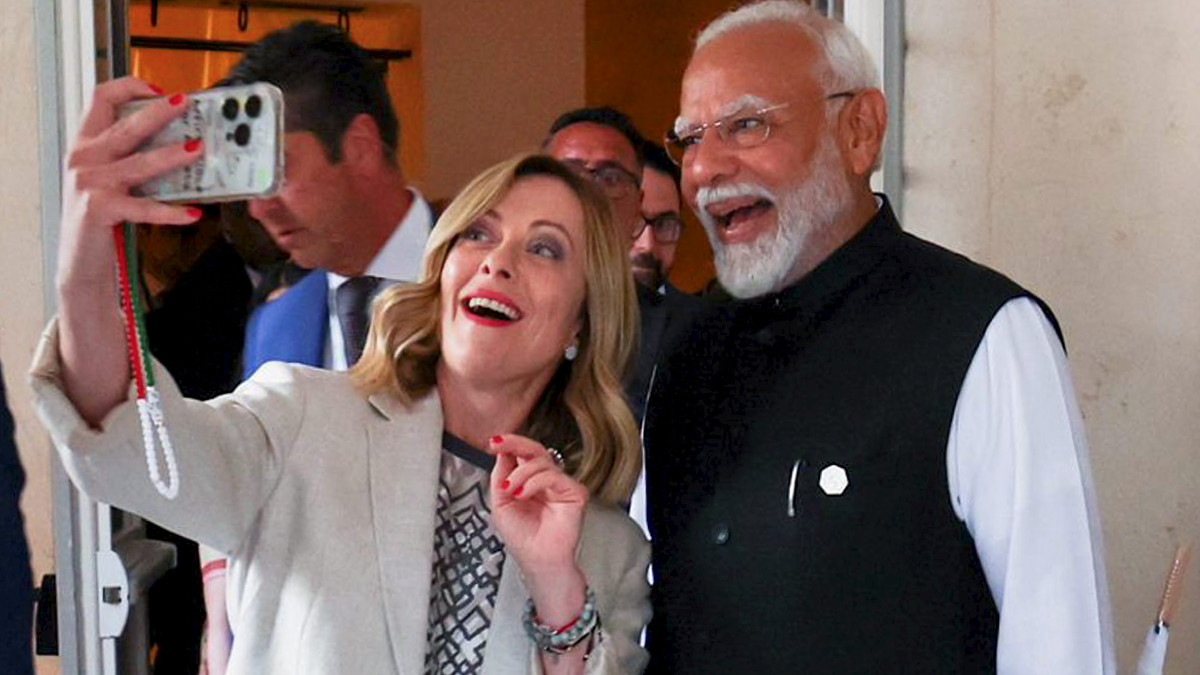 PM Modi, Italy’s Meloni Snap Selfie On The Sidelines Of G7 Summit - A ...