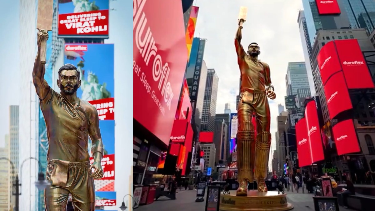 Virat Kohli Craze! Indian Cricket Icon's Golden Statue Unveiled At New ...