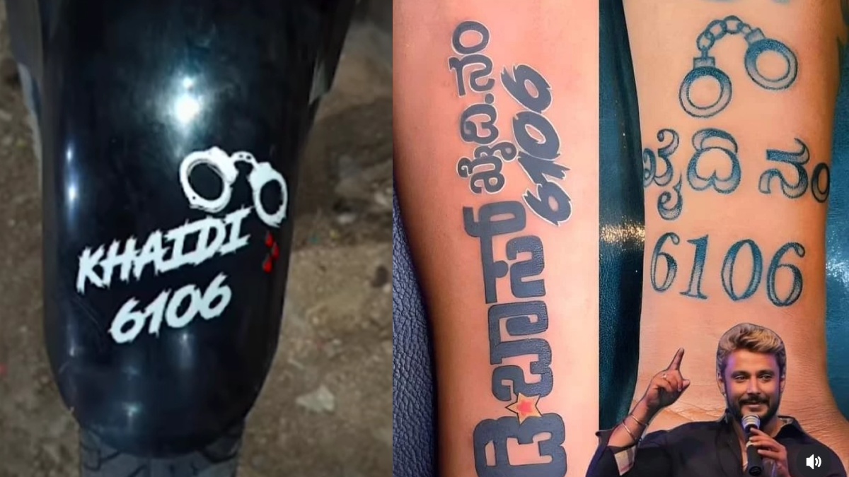 Darshan's Kaidi Number 6106 Goes Viral, Fans Tattoo And Deck Vehicles ...