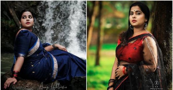 Kakshi Amminippilla Fame Fara Shibla New Glamour Clicks In Saree ...