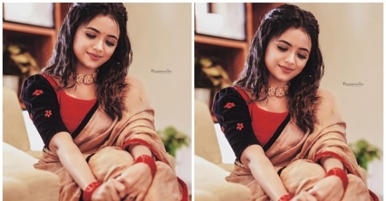 ഈ കൊച്ചിന് ഇത് എന്നാ സൗന്ദര്യമാന്നേ...സാരിയില്‍ നാണത്തോടെ ആരതി പൊടി.. | Robin's girlfriend ...