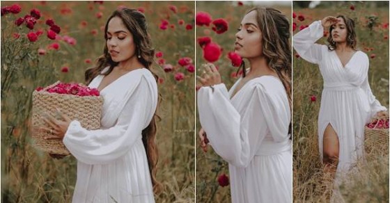 Bigg Boss Fame Nimisha PS New Vintage Photoshoot In White Gown Is ...