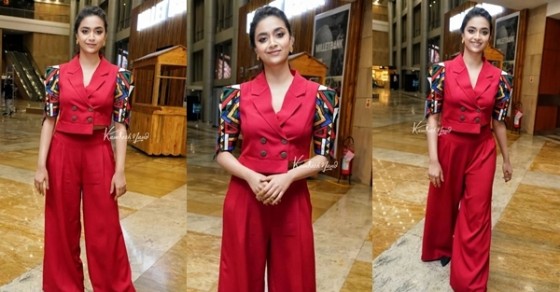 South Actress Keerthy Suresh Red Outfit Wins Heart When She Came To ...