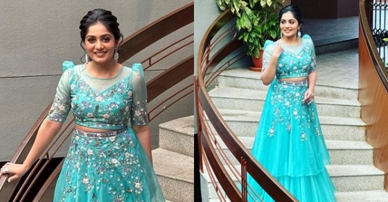 Actress-Anchor Arya's Latest Makeover in Lahanka ade Wow Among Fans ...