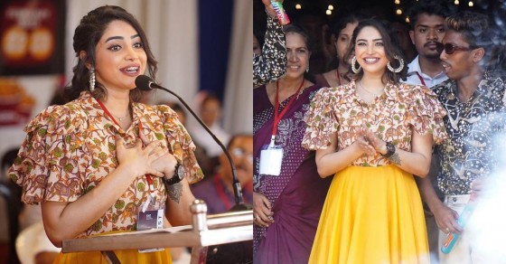 Actress-Model Ameya Mathew's Stunning Entry in Fine Arts Inauguration ...