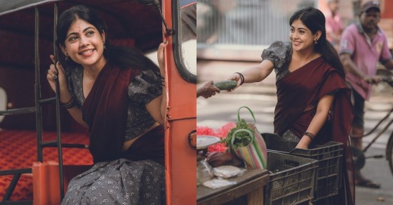 Mollywood Actress Nayana Elza's Latest Dhawani Look Made Wow Among Fans ...