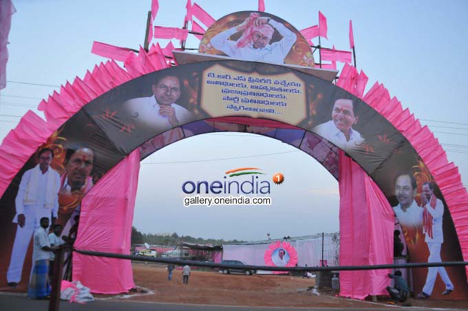 Huge Arrangements For TRS Plenary Meeting At Hyderabad Photos: HD ...