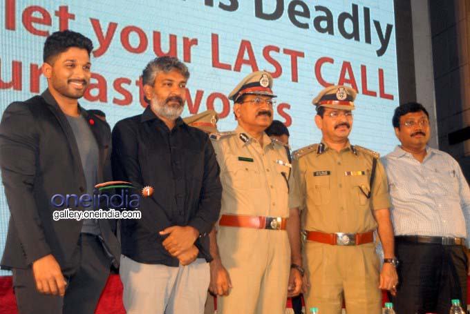 Allu Arjun And Rajamouli At Traffic Awareness Camp In Hyderabad Photos ...