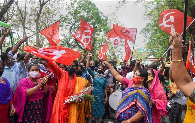LDF Supporters Celebrates Party's Victory In The Kerala Local Body ...