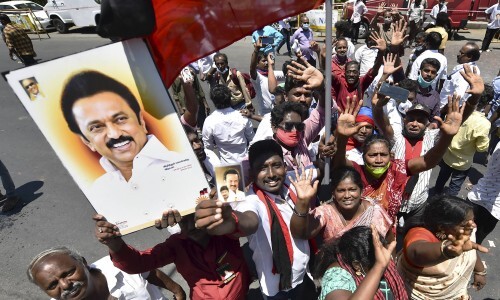 DMK Party Workers Celebrating During The Counting Of Tamil Nadu Photos ...