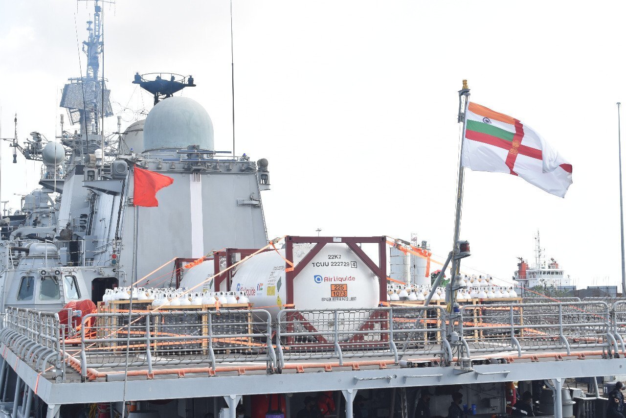 INS Tarkash With Oxygen From Qatar Behrain Reaches Mumbai Port Photos ...