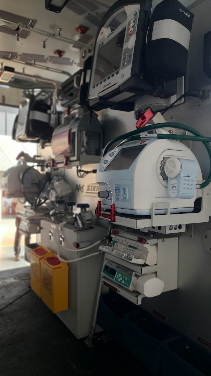 Medical Intensive Care Unit installed onboard ALH Mk III from INAS 323 ...