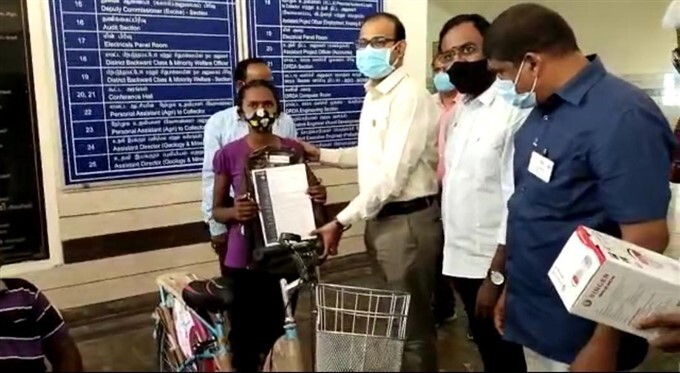 Coimbatore Collector Sameeran Helps Handicaped Poverty Family Photos ...