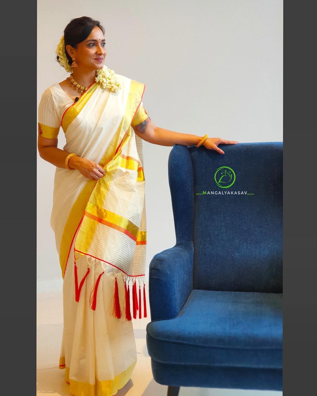 Actress Lena Kumar New Click In Kerala Saree Goes Viral | കേരള സാരിയില് ...