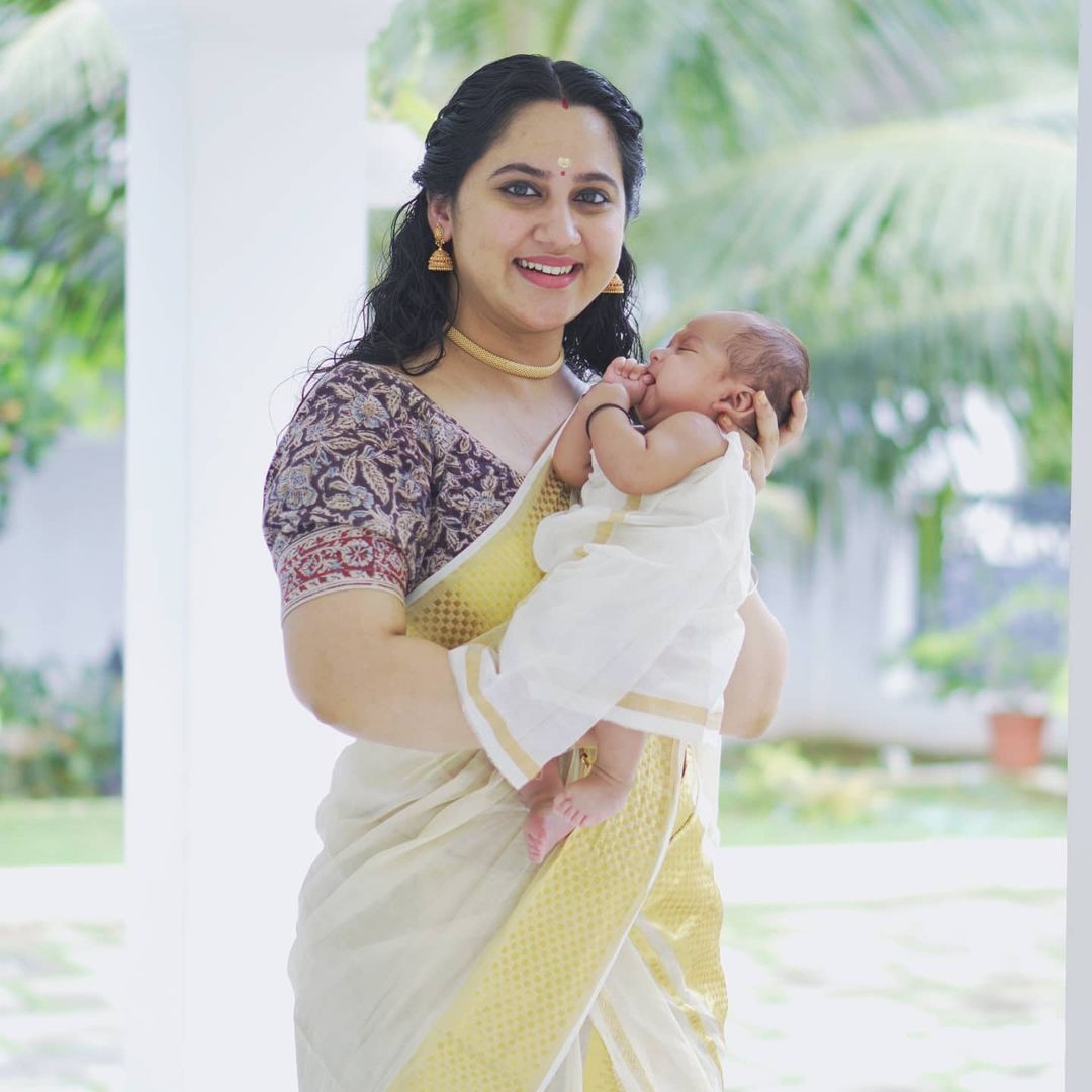 Actress Miya And Husband Celebrate Onam With Their Little Baby Boy Luca ...