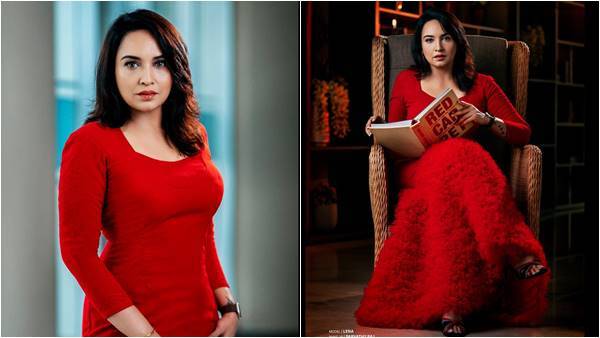 Actress Lena Kumar New Stunning Look In Red Hot | 'റെഡ് ലേഡി' അല്ല ...