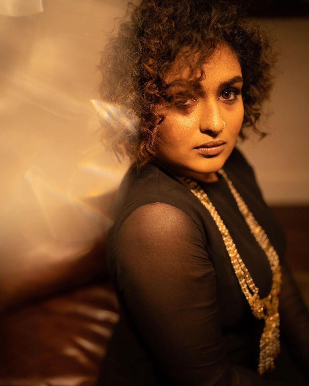 Actress Prayaga Martin Stylish and Bold Look In Black and Gold | ബോള് ...