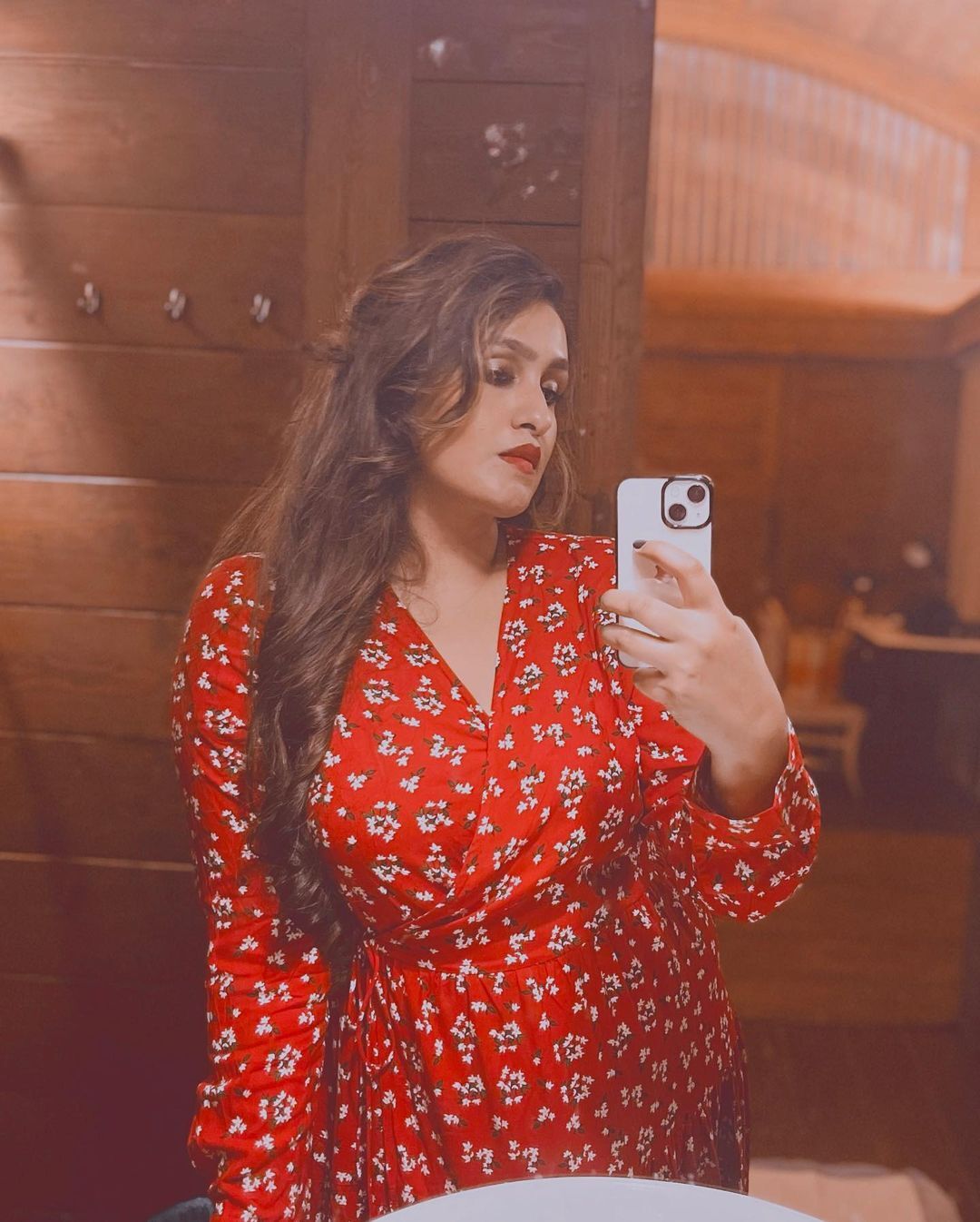 Serial Actress Kavitha Nair Stylish New Year Stills In Hot Red ...