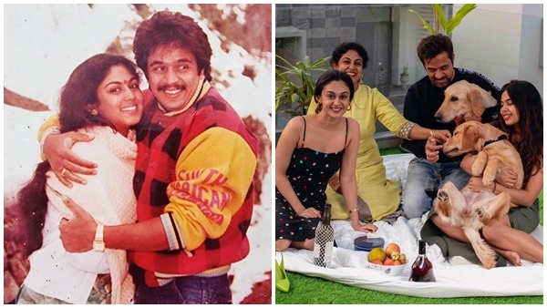 Arjun Sarja And Wife Niveditha With Children Celebrate Wedding ...